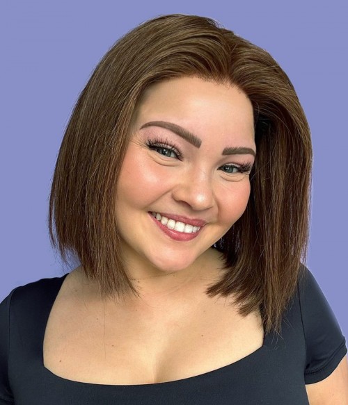 Willow | Medium Brown Bob Remy Human Hair Lace Front Wig| Low Density | Petite Size - UniWigs ...